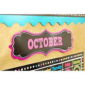 Teacher Created Resources TCR5615 Chalkboard Brights Calendar Bulletin Board Set, Paper, Multi