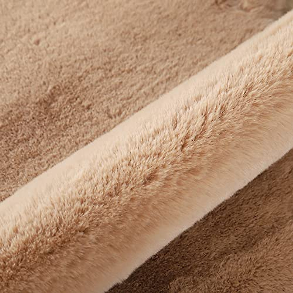 Area Rug, Bear Shape Ultra Soft Natural Faux Rabbit Fur Rug, Shaggy Shag Area Rugs, Luxury Fluffy Carpet Rugs for Living Room, Bedroom, Bed Side,Orange-18 x24