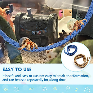 MUYG 2PCS Hermit Crab Climbing Toys,Hermit Crab Rope Ladder Decor Reptile Hanging Vines Toys Hermit Crab Supplies Reptiles Habitat Tank Terrarium Accessories for Lizard Leopard Gecko Tree Frog(Blue)