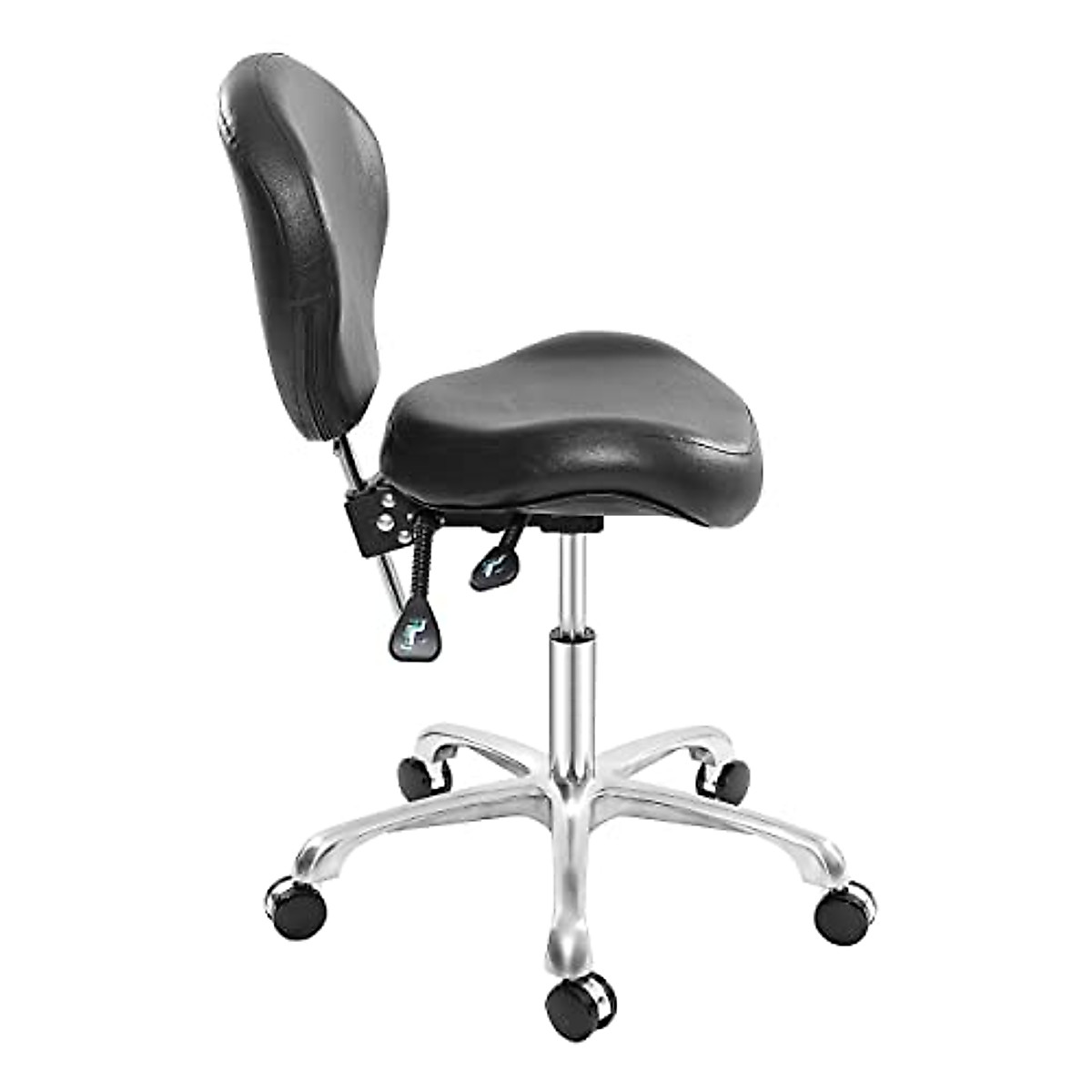 AJORAH Rolling Chair Stool with Backrest and Wheels,Adjustable Stool for Studios, Dental, Shop,Offices, Salons and Counters