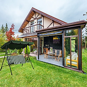 Swing Canopy Replacement Top, Outdoor Patio Swing Canopy Replacement, 3 Seat Swing Canopy Replacement Cover for Porch Patio Garden Seat (Green/64 * 44 * 5.9)