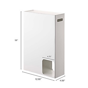 Yamazaki Home Toilet Paper Stocker - Bathroom Storage Organizer Dispenser Not for Jumbo Rolls Steel One Size White
