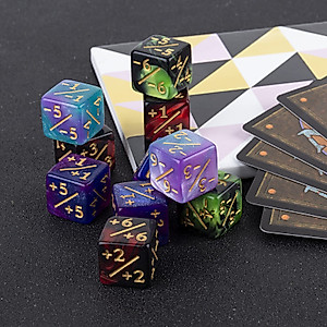 48 PCS Magic The Gathering MTG Counter Dice Marble Bulk Life Counters Tokens Dice Compatible with Magic Card Game Accessories CCG Creature Stats, 4 Colors
