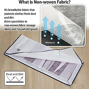 Astro 001-10 Kimono Storage Bag, White, 2-Way Opening, Set of 5, Transparent Window, Non-woven Fabric, Zipper Type