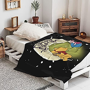 EVAGMG Cute Blanket Boys Girls Blankets Flannel Fleece Bear Throw Best Friend Super Soft Cozy Warm Plush Bedding 50''x40''