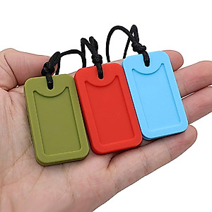 Chew Necklaces for Sensory Kids, Chewable Necklace for Autistic, ADHD, SDP, Chewing Necklace for Children, Silicone Dog Tags Chewy - 3 Pack