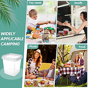 60 Pack Square Clear Plastic Deli Containers with Lids 32 oz 16 oz Stackable Tamper Proof Airtight Food Storage Containers Square Plastic Jars for Food Prep Freezer Kitchen Restaurant Supplies