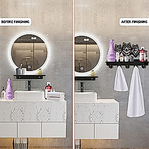 KingLive Wolf Coat Rack Wall Mount, Animal Wall Shelf with Heavy Duty Hooks, Coat Hooks, Valentines Day Decor for Hallway Kitchen Office Entryway, Wolf Wall Hook Valentines Day Gifts for Him（5 Hooks）