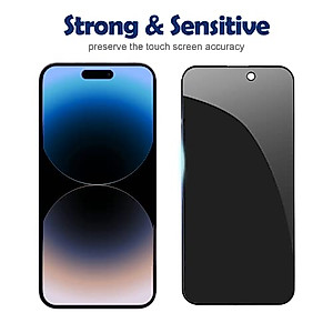 iPhone 14 Pro Max Privacy Screen Protector,2 Pack 14 Pro Max Screen Protector Tempered Glass Compatible With iPhone 14 Pro Max, Sensor Protection,Dynamic Island Compatible,Case Friendly Tempered Glass Film,[9h Hardness]