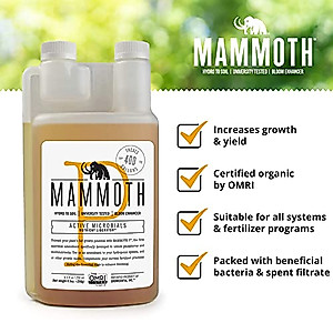 Mammoth Organic Bloom Booster | Mammoth P Organic Fertilizer Microbial Inoculant | 16% Proven Increase in Yield | University Developed and Growers Approved (250 ml)