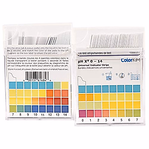 pH Strips, 0-14 Scale, for Testing Water pH, Made of Premium Litmus Paper (100 Strips)