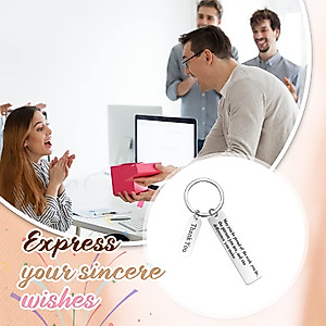 Yinkin 36 Pcs Employee Appreciation Gift Thank You Keychains Thank You Cards and Organza Bags for Coworker Teacher(Silver)