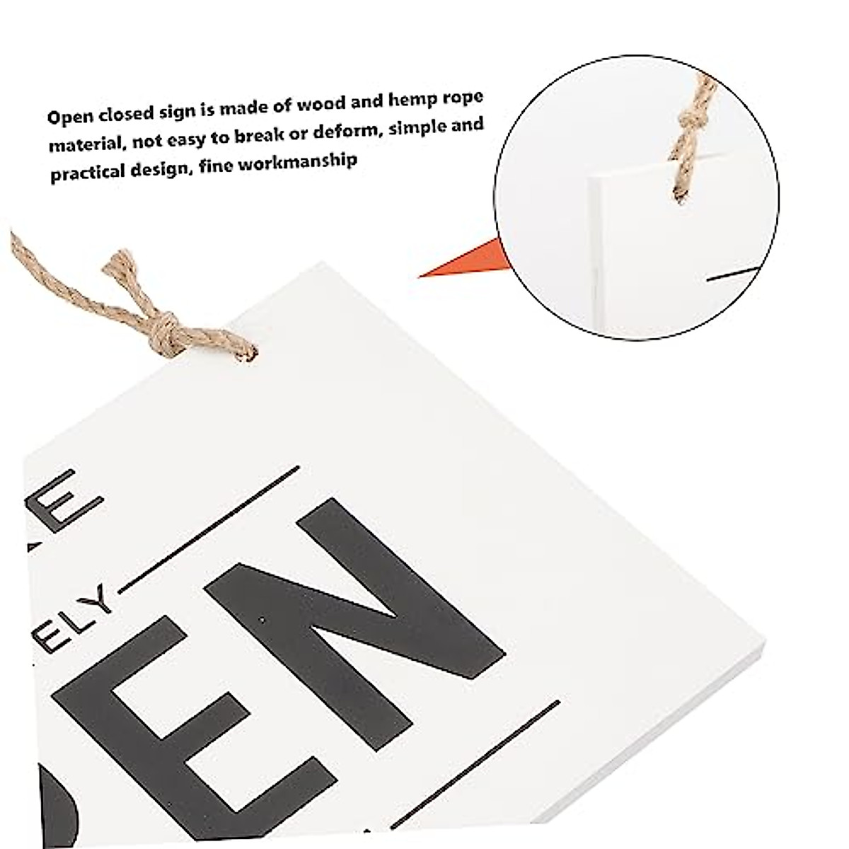 Double-sided business listing open signs for business open closed sign cafe wall art neon open sign business supplies front door wall signs Christmas Work Wooden white Ornament