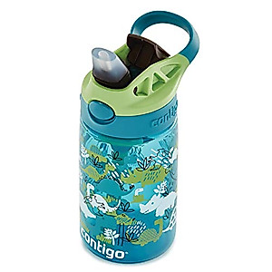 Contigo Kids Water Bottle, 14 oz with Autospout Technology – Spill Proof, Easy-Clean Lid Design – Ages 3 Plus, Top Rack Dishwasher Safe – Dinos