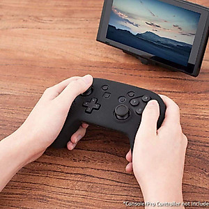 Soft Silicone Studded Particle Thicker Skin Cover for Nintendo Switch Pro Controller (Black and White)