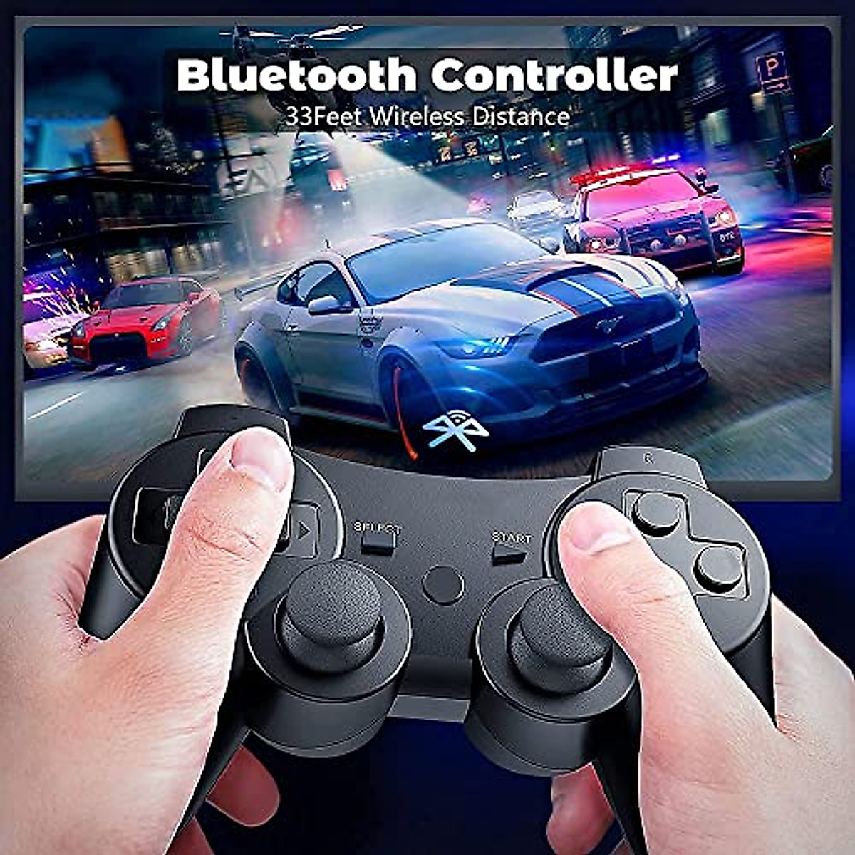 Boowen Wireless Controller for PS3, Upgraded Gaming Controller, 6-Axis High Performance Motion Sense Double Shock 360° Analog Joysticks Remote, Compatible with Sony PlayStation 3