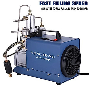 YONG HENG 4500 PSI Air Compressor 30Mpa 110V High Pressure Air Compressor Pump PCP Air Compressor Rifle Airgun Scuba Air Pump Perfect For filling PCP Air Rifle
