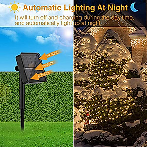 Diyishan 2Pack 36Ft 100Led Outdoor Solar+Battery String Christmas Lights (White)