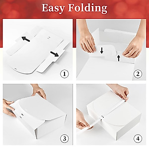 Ocmoiy 12 Pack Gift Boxes with Lids, 10.6x7.8x3.1 Inch White Paper Gift Box with Ribbon, Bridesmaid Proposal Box for Wedding, Packaging, Baby Shower, Birthday, Christmas, Party, Present Crafting