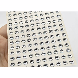 HTHYLURE Fishing Lure Eye 3D Soft Down Pupil Eye Holographic Lure Eyes Making Fly Tying Fake Fish Eyes DIY Lifelike Realistic Artificial Holographic Fake Eyes Silver 6MM-310PCS