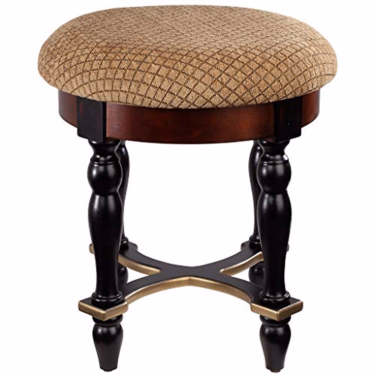 Design Toscano Grand Duchess Vanity Stool, 17 Inch, Walnut
