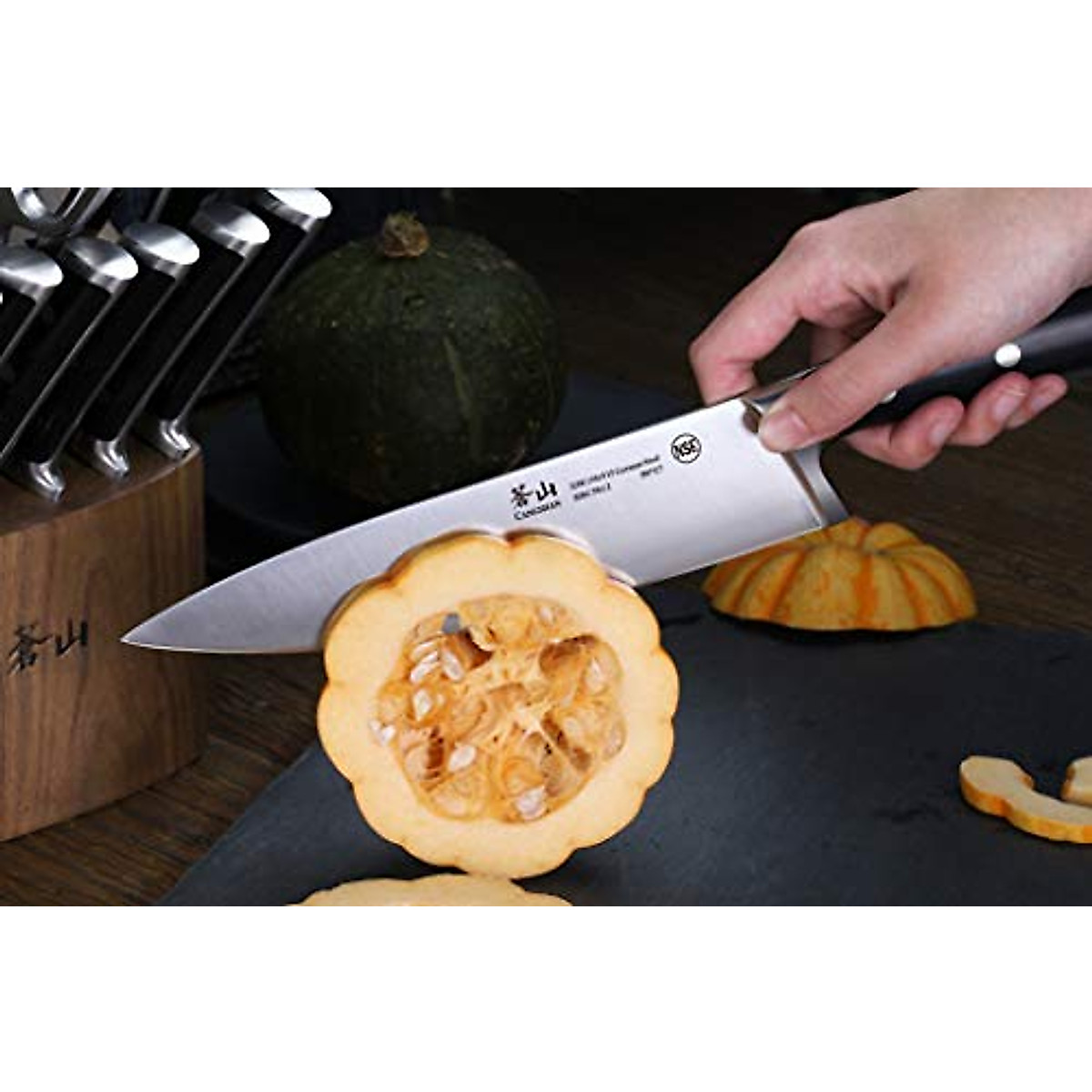 Cangshan S Series 1024043 German Steel Forged 17-Piece Knife Block Set, Walnut