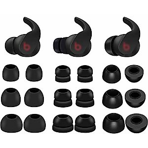 9 Pairs Ear Tips Set Compatible with Beats Fit Pro, Memory Foam Double Flange and Normal Silicone Tips S/M/L Replacement Noise Isolation Fit in Case Eartips for Beat Fit Pro - Black