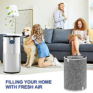 HP200 Series Replacement Filter Compatible with Shark HP201 HP202 & HC502 Air Purifier MAX,Three-level Filtration System Cleans up to 99.98% of Particles,Compare to Part #HE2FKBAS, HE2FKBASMB