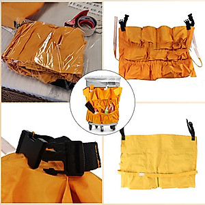 DDRAUY Yellow Trash Can Caddy Bags for Garbage Bins,10 Pockets Commercial Cleaning Caddy Bag,Fit 32-50 Gallon Can,Garbage Bin Caddy Organizer