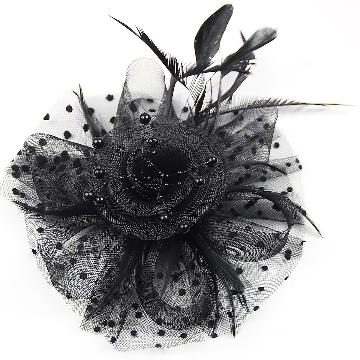 Cocktail Fascinator Hat 20s Pillbox Tea Party Hat Wedding Headwear Kentucky Derby Hats for Women(Black)