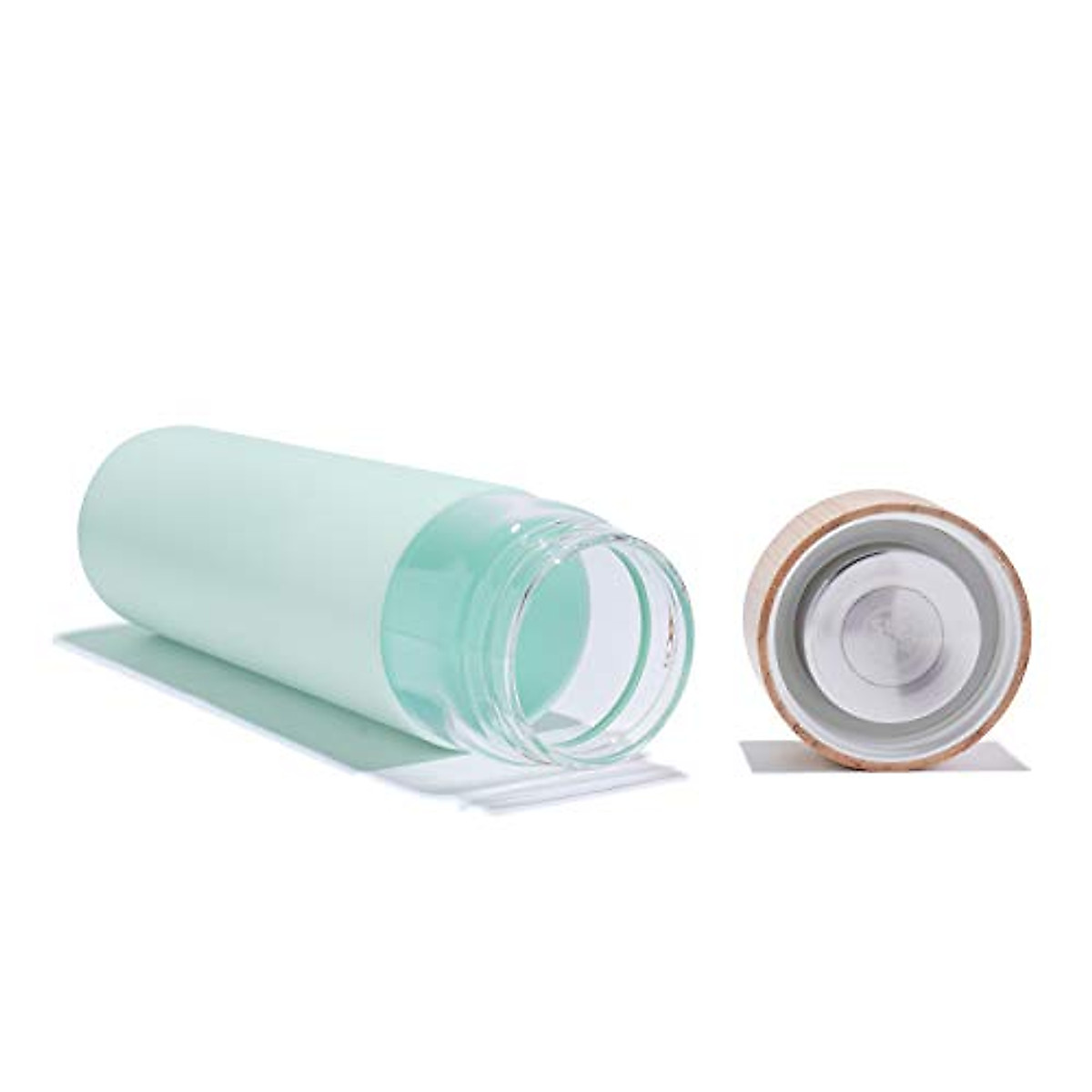 Yomious 20 Oz Borosilicate Glass Water Bottle with Bamboo Lid and Silicone Sleeve – Reusable BPA Free – Glass Drinking Bottle with Lids - Cute Glass Bottle for Women - Glass Shaker Bottle