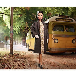 Barbie Inspiring Women Series Rosa Parks Collectible Barbie Doll, Wearing Fashion and Accessories, with Doll Stand and Certificate of Authenticity