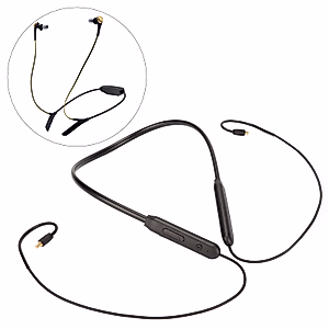 Jopwkuin Bluetooth Earphone Adapter Cable, Bluetooth Earphone Wireless Upgrade Cable HiFi Lossless Sound Long Standby Black for E70 for LS200 for ATH CKS1100 for CKR90