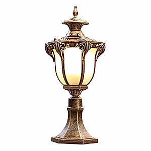 SMLZV Post Lights, Outdoor Waterproof Column Headlight European Outdoor Creative Terrace LED Villa Home Garden Courtyard Gate Wall Lamp