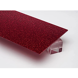 1/8" (3mm) Red Glitter Acrylic Sheet 12"x12" Cast Plexiglass Thick Nominal Size AZM Displays