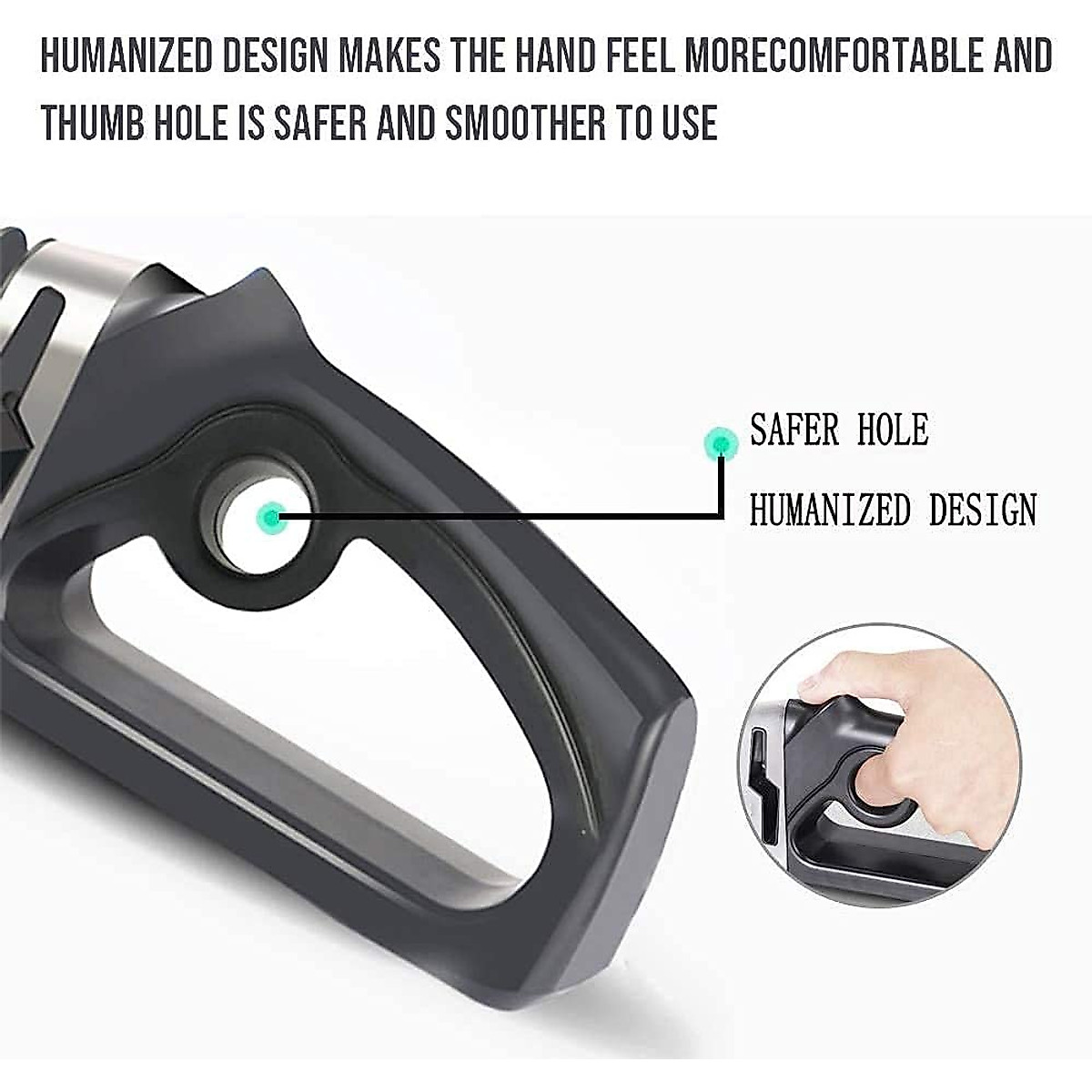 4 Stage Manual Kitchen Knife Sharpener - XPANON Professional Stainless Steel Chef Knives Sharpener with Scissors Sharper, Easy to Use for Kitchen, Camping & Hiking