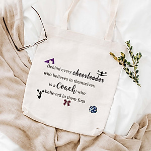 Generic WCGXKO Cheer Coach Gift Cheer Mom Gift Cheerleading Zipper Pouch Cosmetics Bag Cheer Gift (Behind every cheerleader tote),Talk Less Smile More