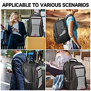 Extra Large Backpack, Travel Backpack, Laptop Backpack for Men Women, Big Backpack, 50L Water Resistant Flight Approved Business Work Computer Heavy Duty Bag with USB Port, Fits 17 Inch Laptops, Grey
