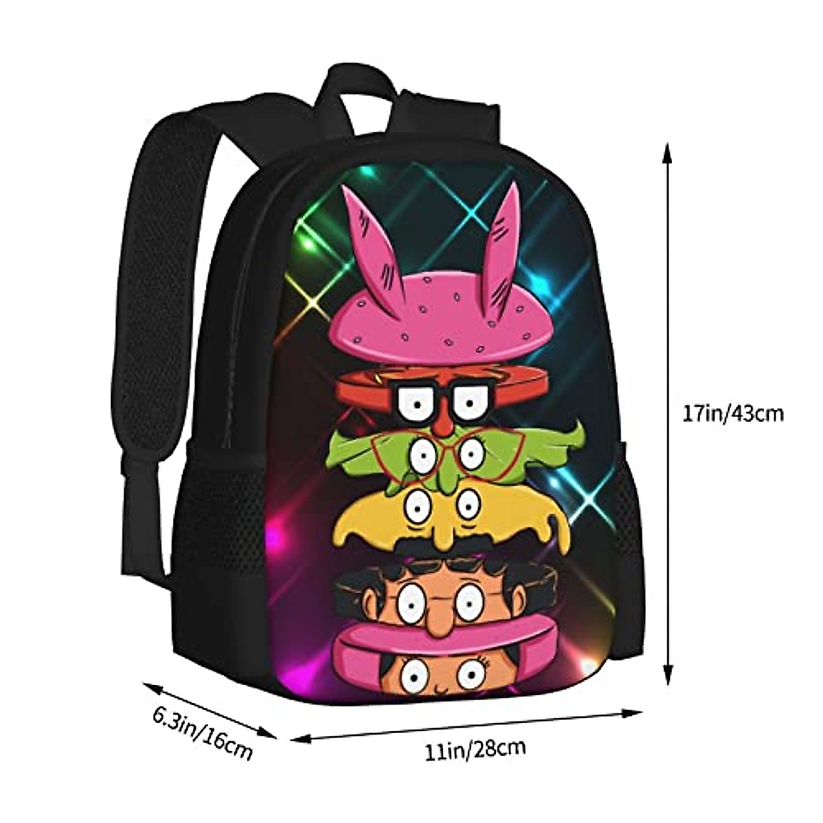 Bob's Animated Burgers Student School Bag College Laptop Backpack Travel Rucksack Office Daypack