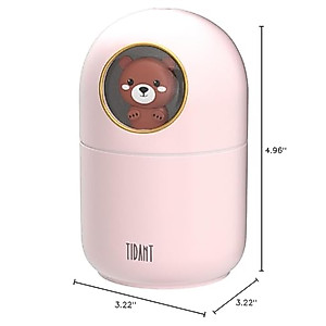 Mini Humidifiers for bedroom,Cool Mist Humidifiers,Small humidifier for Bedroom,Home, Travel Office and Plants.(300ml,pink)