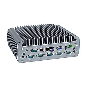 HUNSN Fanless Industrial Computer, Mini PC, I5 6200U, Windows 11/ Linux Ubuntu, IX06, 4PIN Phoenix, 10PIN GPIO Phoenix, HDMI, VGA, 2 x LAN, 6 x COM, 2 x SIM Slot, 9 to 36V, 16G RAM, 512G SSD