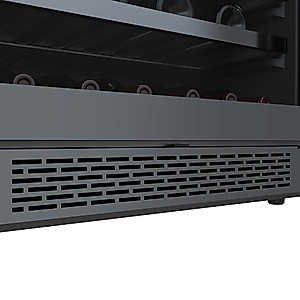 Avallon AWC241DBLSS 24 Inch Wide 46 Bottle Capacity Free Standing Wine Cooler with LED Lighting and Double Pane Glass