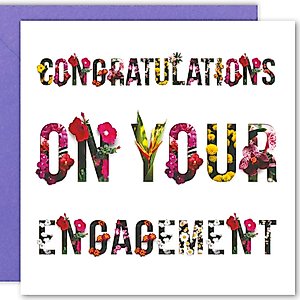 Cult Kitty - Congratulations On Your Engagement - Engagement Card for Him - Engagement Card for Her - Friend Engagement Card - Engagement Birthday Card - Funny Engagement Card for Best Friend