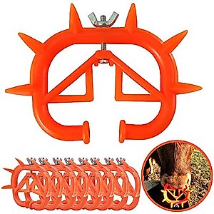TIHOOD 10PCS Cow Nose Ring Farm Livestock Animal Weaner Red Plastic Weaning Tool for Calf Cattle Prevent Sucking