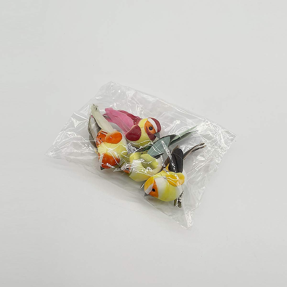 LWINGFLYER 4pcs Artificial Birds Realistic Clip on Bird Ornaments with Feathers for Decoration, Arts & Crafts and Floral Arrangements (Model - 4S05)