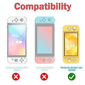Xcitifun Designed for Nintendo Switch Lite Case Switch Lite TPU Cases for Girls Boys Kids Cute Kawaii Protective Shell Compatible with Nintendo Switch Lite Controller Carrying Cover - Poke Yellow