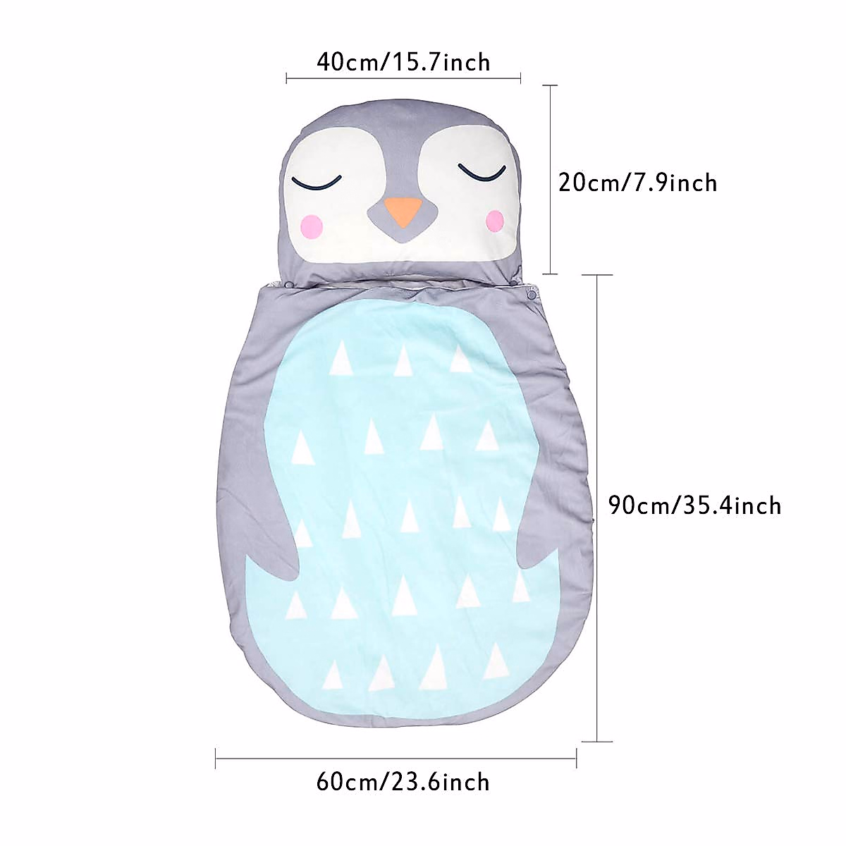 ELEOPTION Kids Sleeping Bag, Animal Print Pattern Children Nap Mat 3-in-1 Travel Bedding Bag Slumber Bags for Toddles Boys Girls Young Children 0-6 Year Old