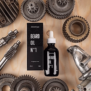 ZilberHaar - Beard Oil N 1 - Pure, Organic Moroccan Jojoba Oil and Argan Oil - Natural Ingredients, Fragrance Free, Cruelty Free - For Natural Beard Growth and Hydration - 2 oz