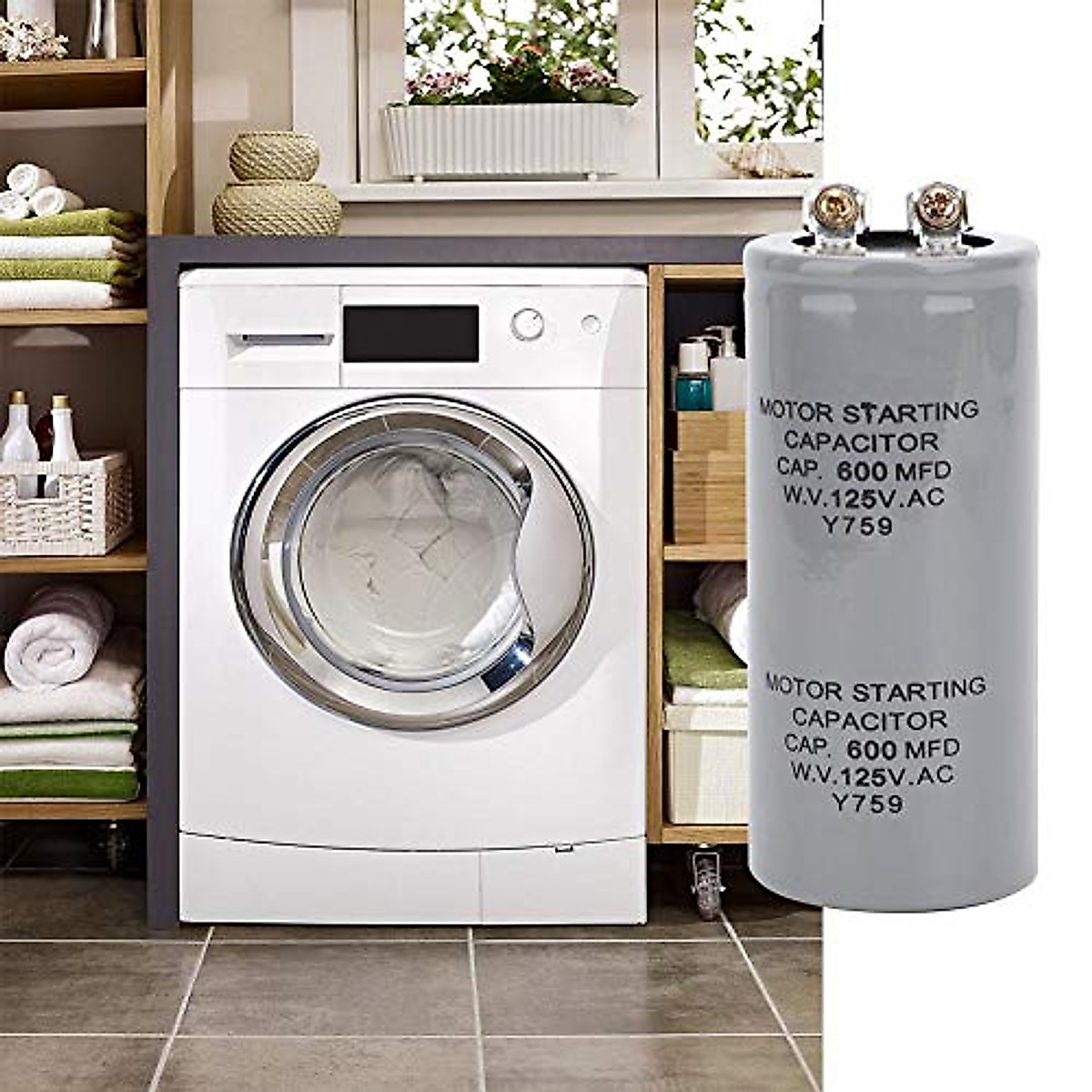 600MFD Motor Starting Capacitor 43x102mm Round Running Capacitor for Electric Motor and Fan, CD60 125VAC