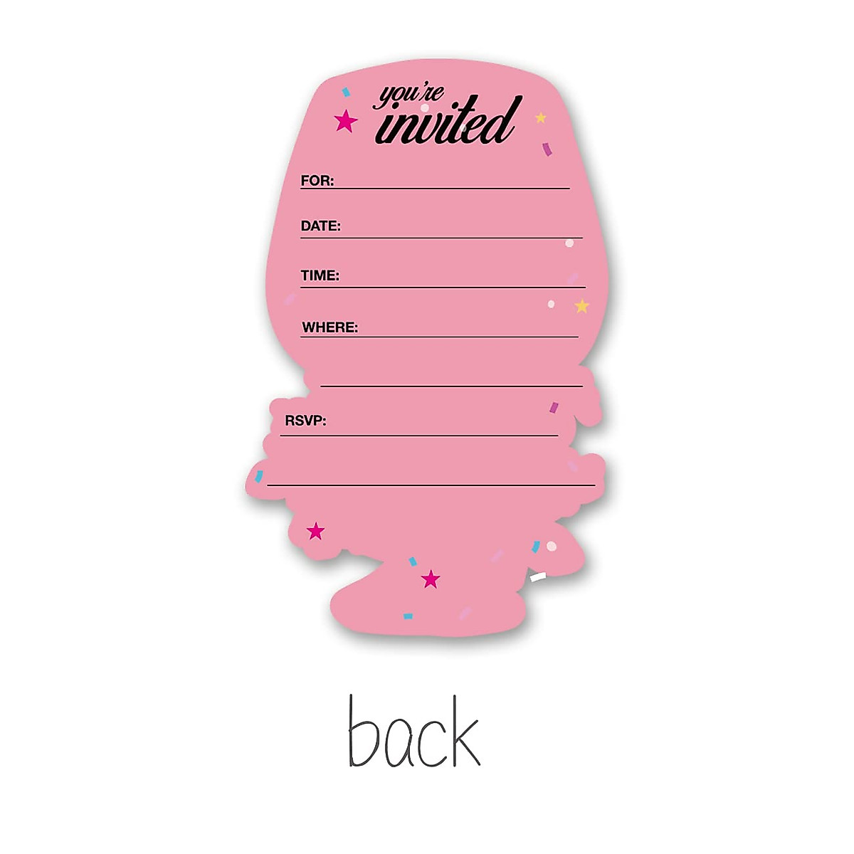 Floral Bachelor Party Invitations with Envelopes, 20 Set Rose Cup Shaped Invitations Bridal Shower Bachelorette Party Invites Supplies Favors, Double-Sided